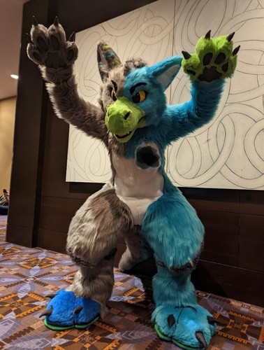 Mascot fursuit by Waggery costumes wolf t-rex dinosaur digigrade ...