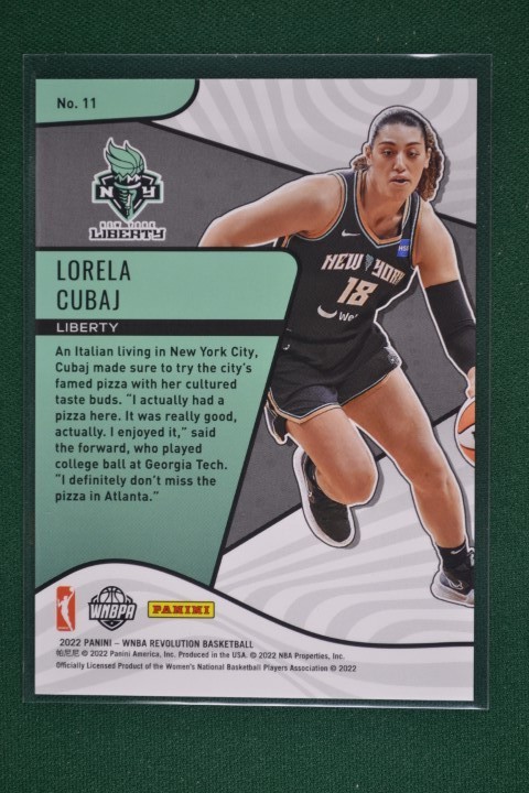 Lorela Cubaj 2022 Panini Revolution WNBA Rookie Revolution Liberty #11 ...