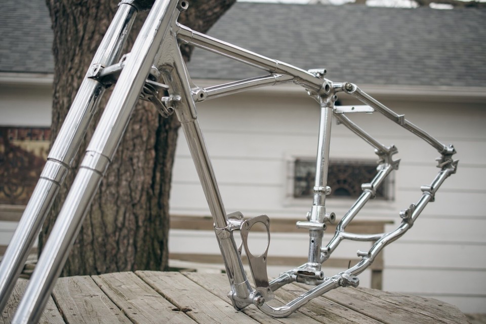 Triumph Pre Unit Rigid Chrome Frame Front End Old Show Bike MCM Chopper ...