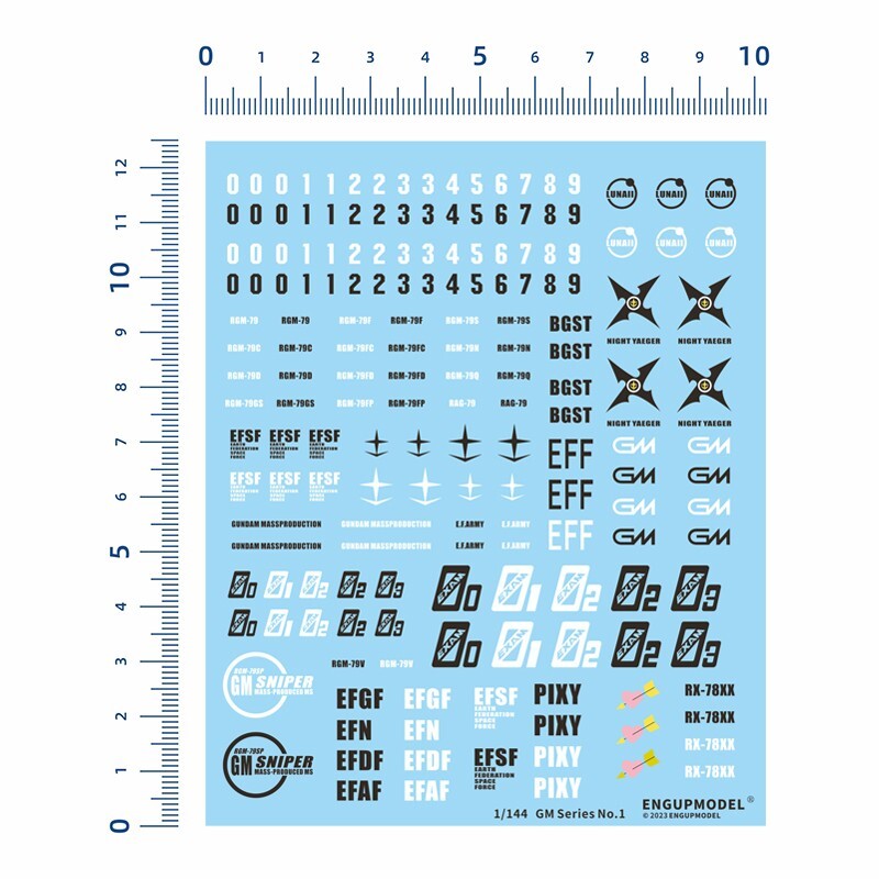 1/144 HGUC RGM-79 GM/E.F.F. Universal Logo Decal Gundam Model Decal | eBay