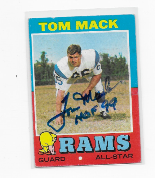 1971 Topps Tom Mack Autographed Card Los Angeles Rams In Person TC715 ...
