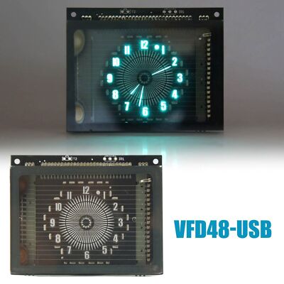 VFD48 USB Powered Analog style Unique Round VFD Clock-NIXIE TUBE ERA-No ...