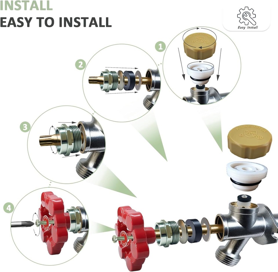Universal Outdoor Faucet Repair Kit Anti-Siphon Frostproof Valve ...