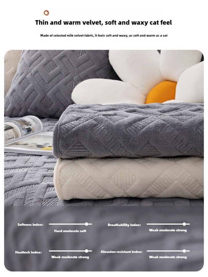 Quilted Non Slip Sofa Cover Thickened Cotton Couch Mat | eBay