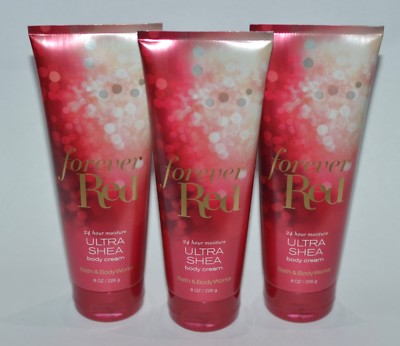 LOT OF 3 BATH & BODY WORKS FOREVER RED ULTRA SHEA CREAM BODY LOTION ...