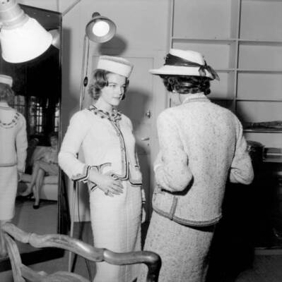 Romy Schneider and Coco Chanel at the Chanel boutique 1961 OLD PHOTO | eBay