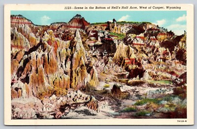Postcard Scene in the Bottom of Hell's Half Acre West of Casper WY ...