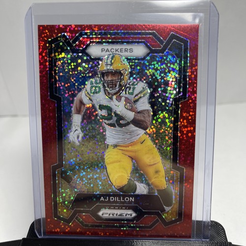 2023 Panini Prizm AJ Dillon RED Sparkle Prizm SSP #106 Green Bay ...