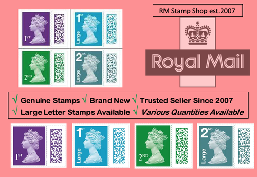 Royal Mail First / Second / Class / Large Letter Stamps Genuine Self ...