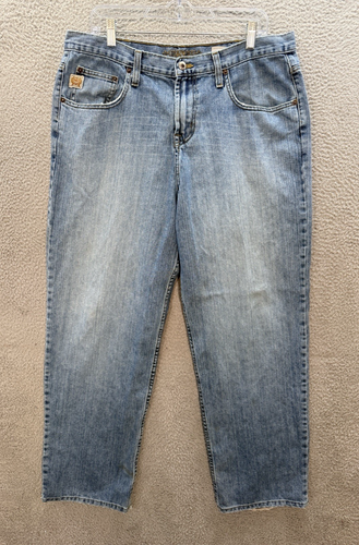 Cinch Jeans Mens 36x32 Blue Fastback Fit White Label Distressed ...