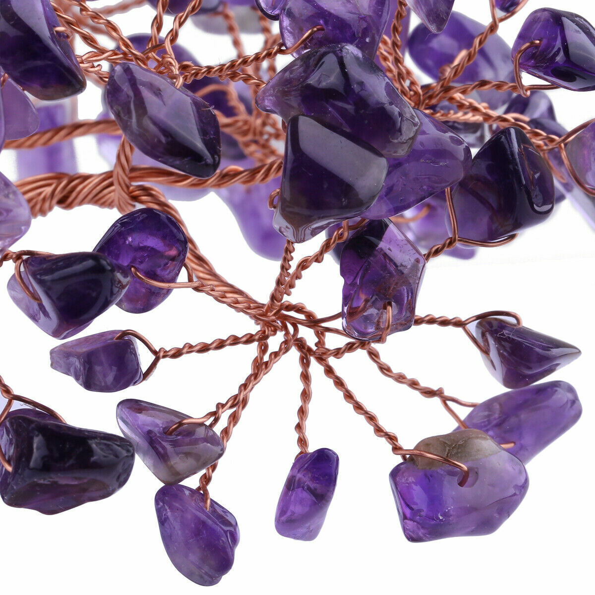 Natural Crystal Tree Copper Money Tree with Agate Slice Base for Luck ...