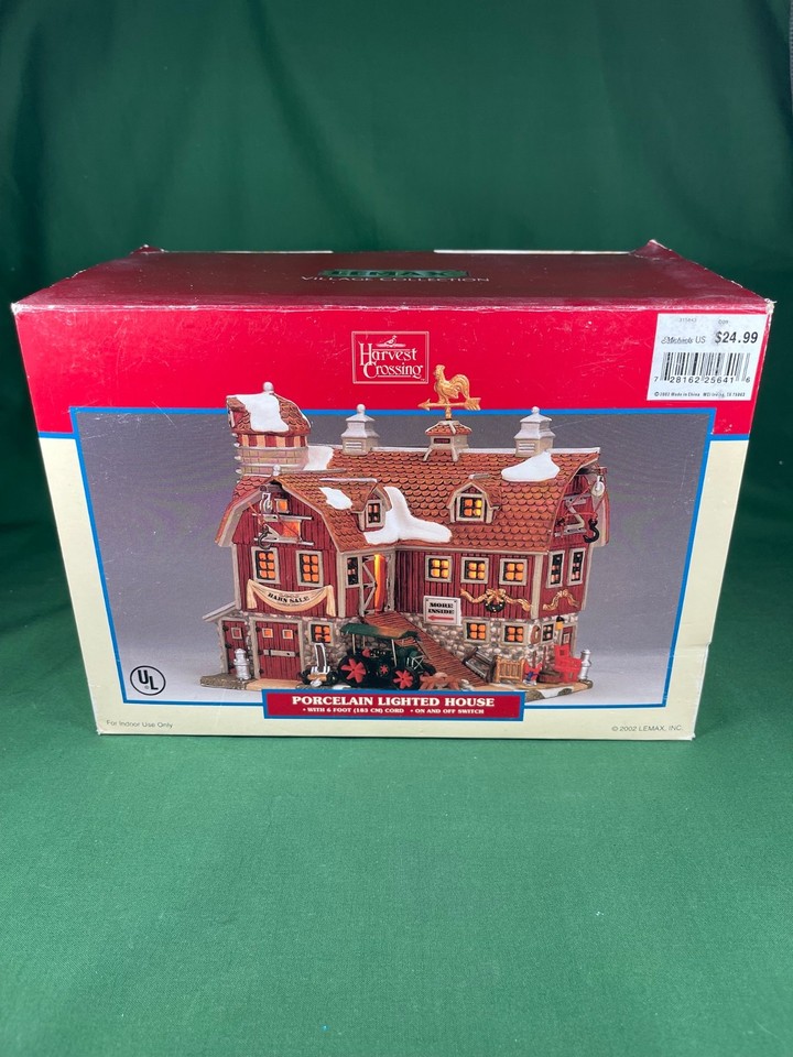 2002 Lemax Christmas Village Harvest Crossing Barn House W/Box 25641 (A ...