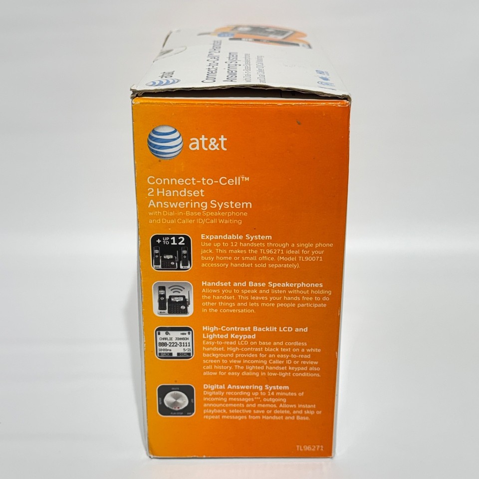 ATT Connect-to-Cell 2 Handset Dect 6.0 Cordless Phone w Digital Answer ...