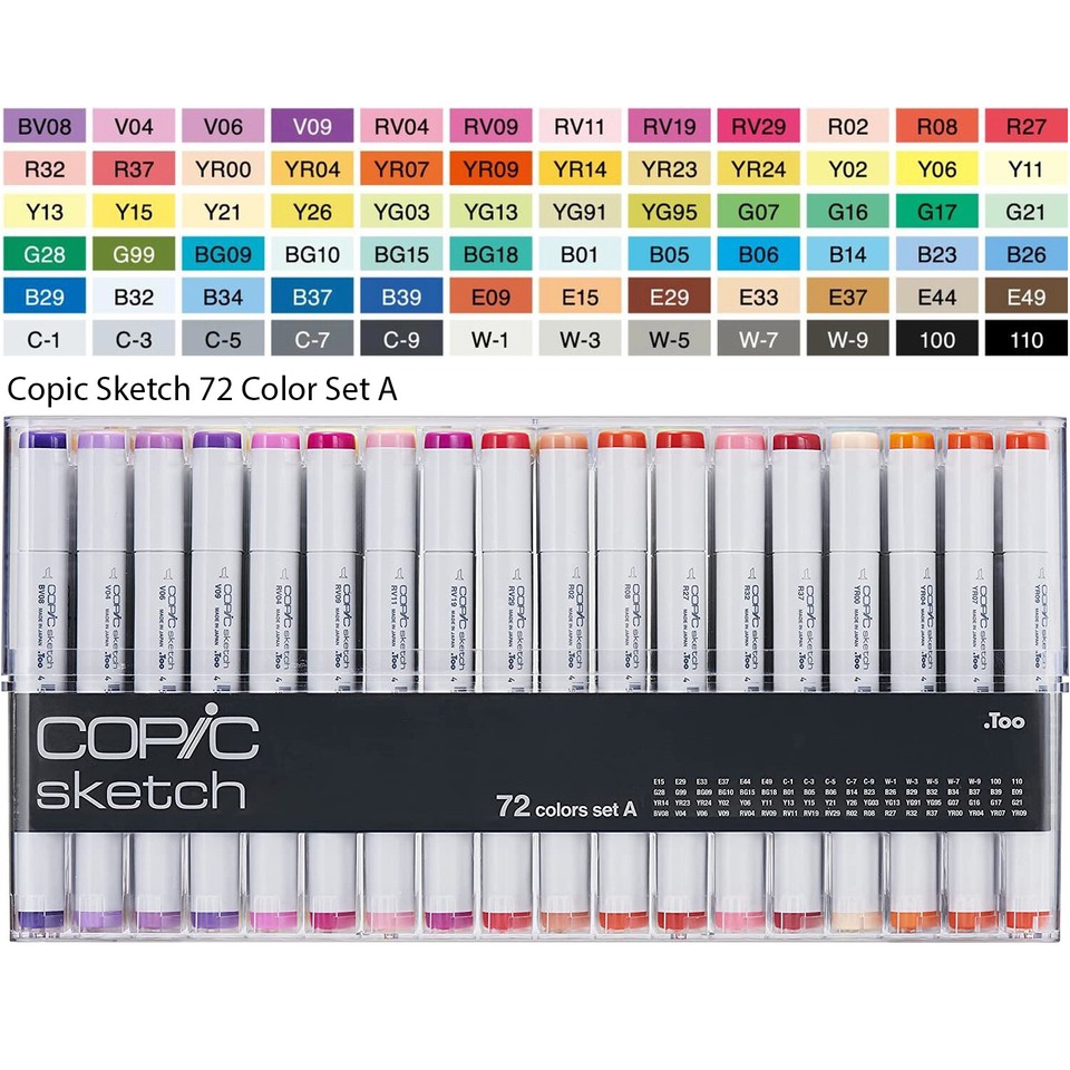 Copic Sketch 72 Color Marker Set A / B / C / D / E | eBay