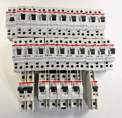 Lot of 26 ABB S271 (K16A/6/6A/4A/20A) + S2H Manual circuit breaker, single phase | eBay