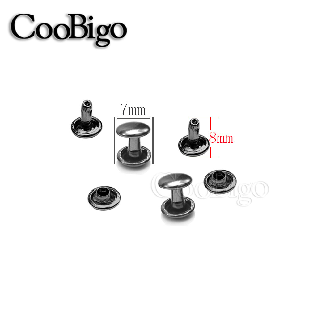 100X Head 3~10mm Double Rivet Stud Collision Nail Spike Punk Belt ...