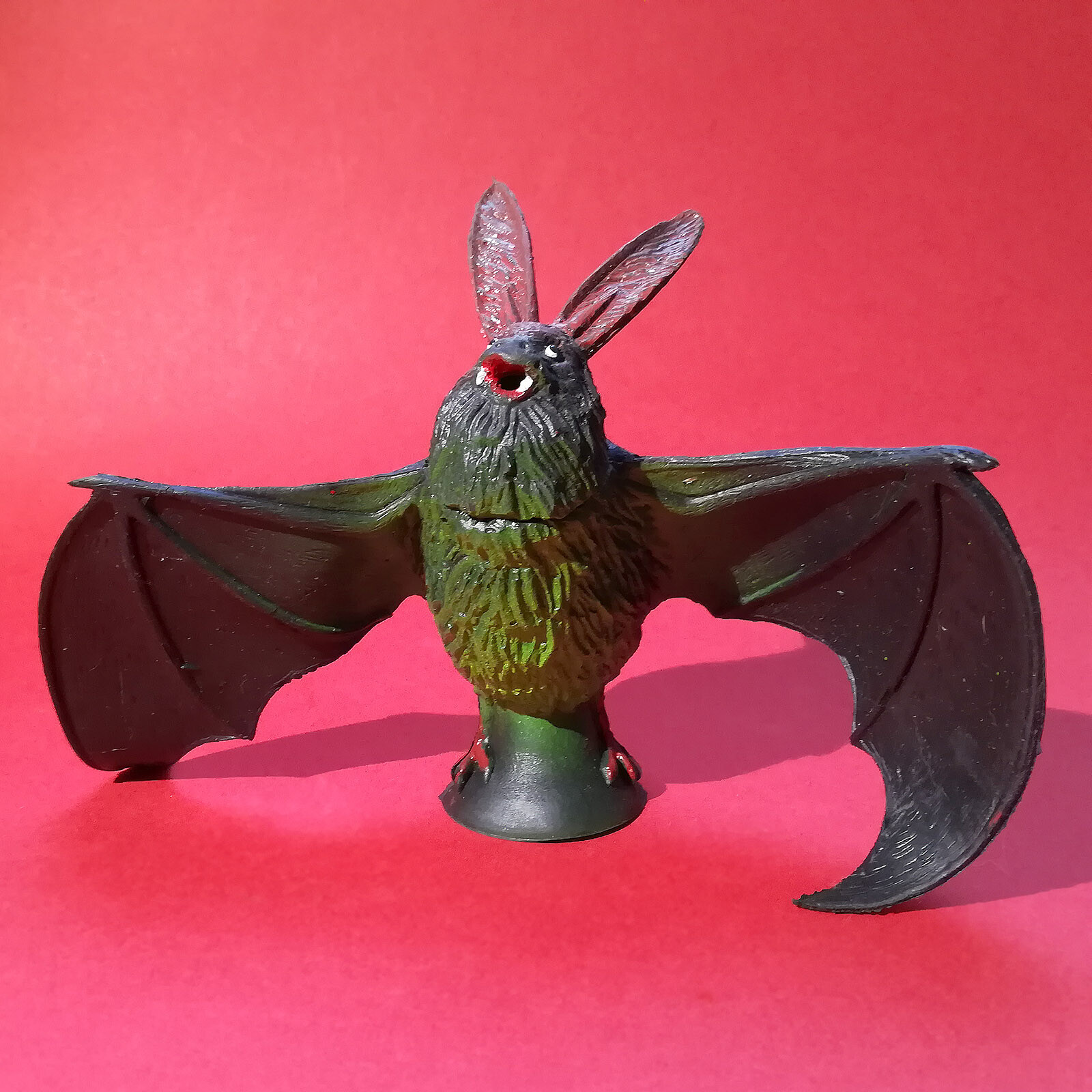 Vintage 80's soft rubber bat squeaker toy with suction cup creepy ...
