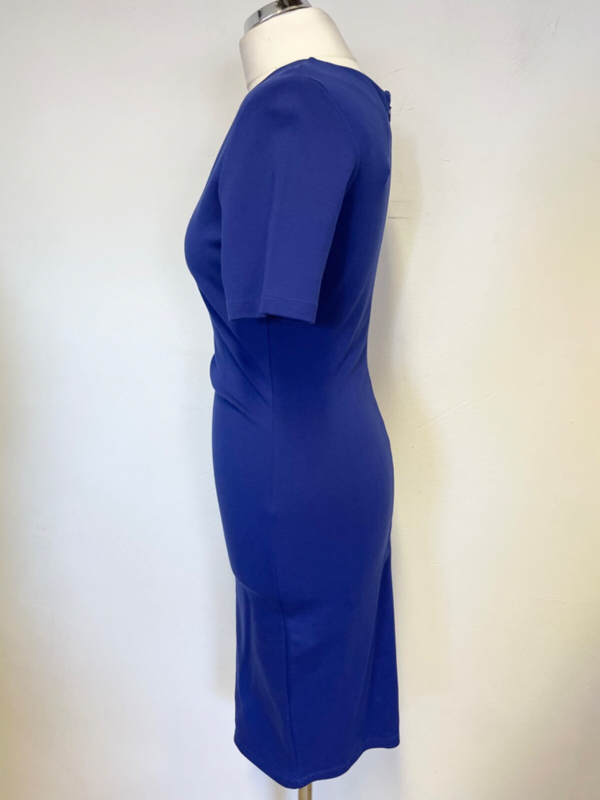NEW REISS MILLA BLUE ASYMMETRIC NECKLINE SHORT SLEEVE BODYCON DRESS ...