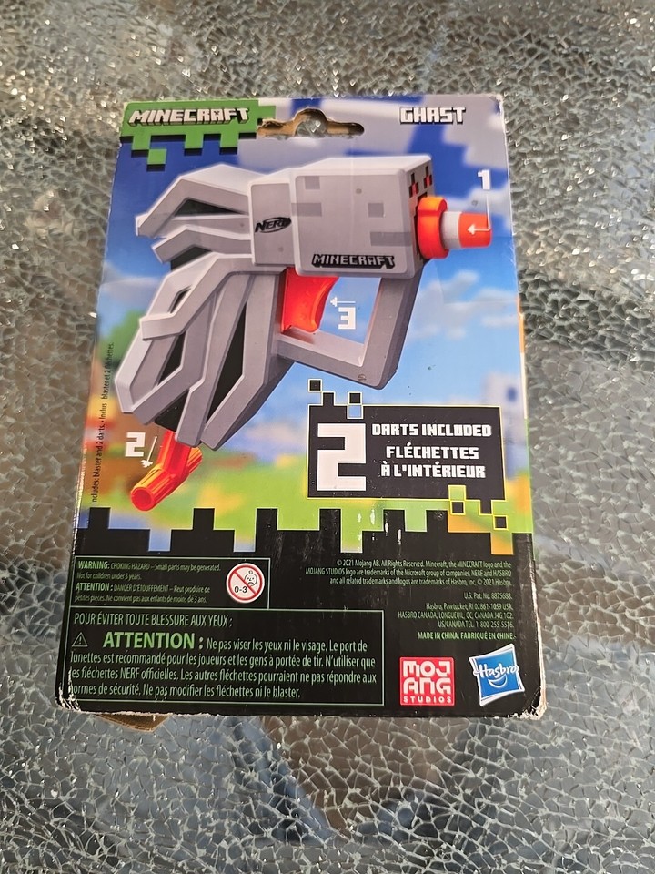 Minecraft Nerf MicroShots Ghast Blaster Mini Foam Dart Shooter Toy Gun ...