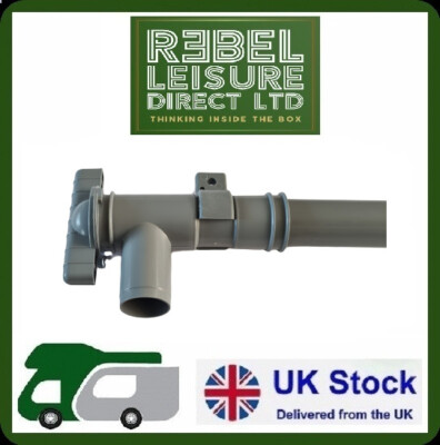 28mm Drainage / Drain Tap (With Brackets) Grey Waste Water Motorhome ...