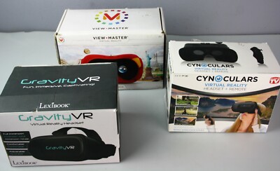 Lot of 3 VR View Master, Cynoculars , Lexibook Gravity VR Headsets | eBay