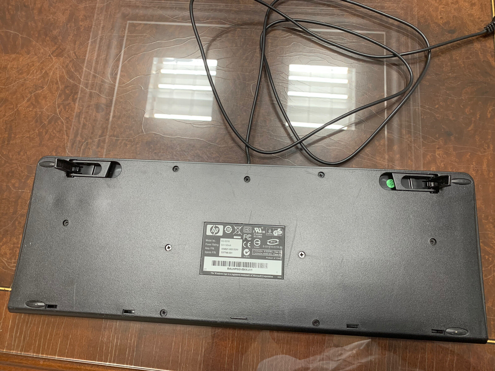 HP COMPUTER KEYBOARD MODEL # KU-0316 USB CLEAN HOME OFFICE EQUIPMENT ...