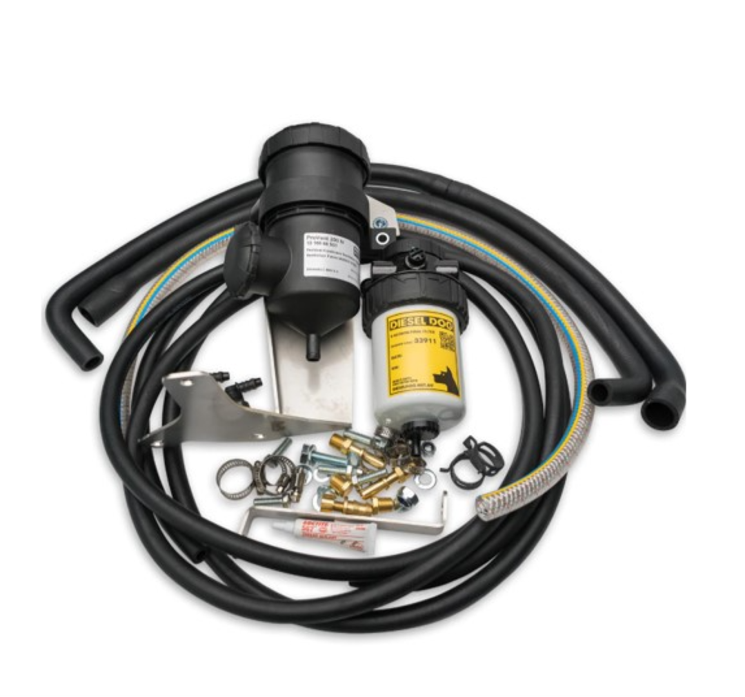 DIESEL DOG FUEL FILTER / CATCH CAN DUAL KIT FITS TOYOTA LANDCRUISER ...