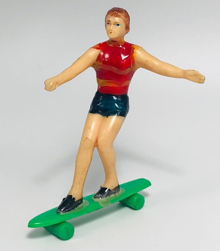 Vintage Surfer Dude Skate Boarder Guy Cake Topper Celluloid Plastic NOS ...