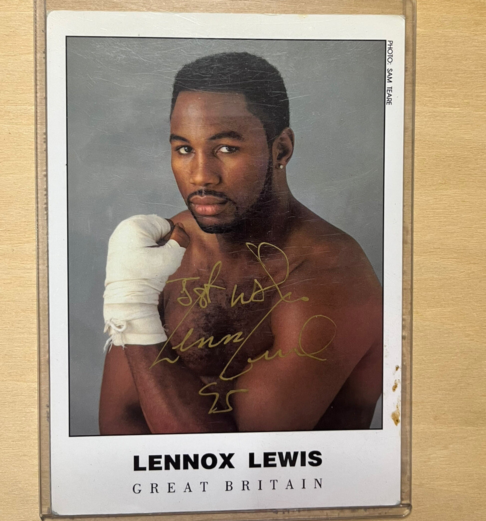 Autographed 4x6 Lennox Lewis Photo Card Boxing Memorabilia Collectible ...