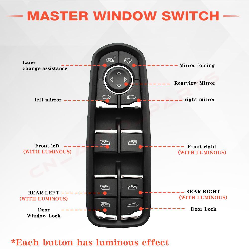 Electric Master Power Window Control Switch For Porsche Panamera ...