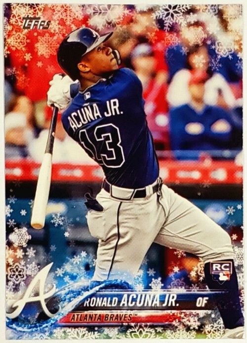 🔥 RONALD ACUNA JR ROOKIE "SNOWFLAKE" CARD 2018 TOPPS HOLIDAY #HMW50 ...
