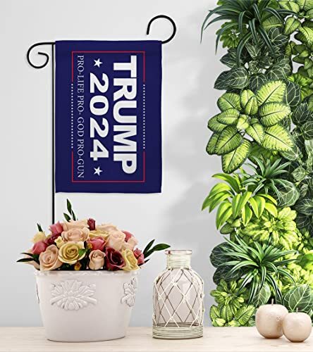 Trump Flag 2024 Pro Life Garden Flag Set with Stand Patriotic Vote ...