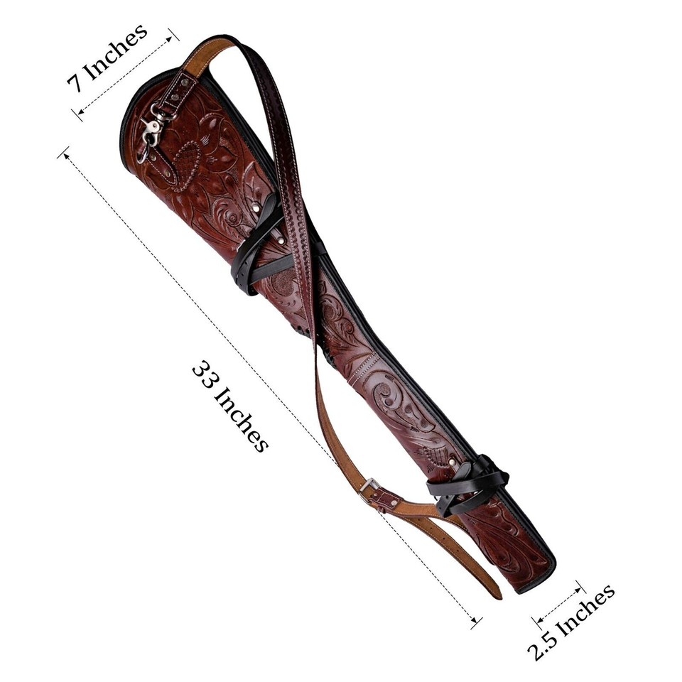 33inch Leather Rifle scabbard fits lever action case 16" to 20" Gun ...