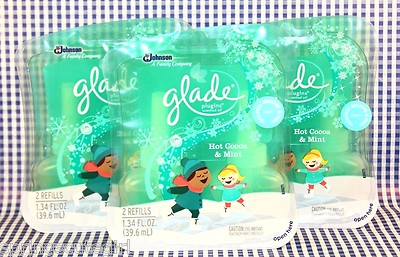 6 Refills Glade PlugIns Scented Oil HOT COCOA & MINT Winter Collection ...