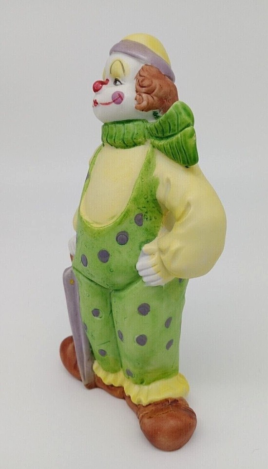 Clown Figurine Porcelain Ceramic Holding Parasol Sculpture MIC Taiwan ...