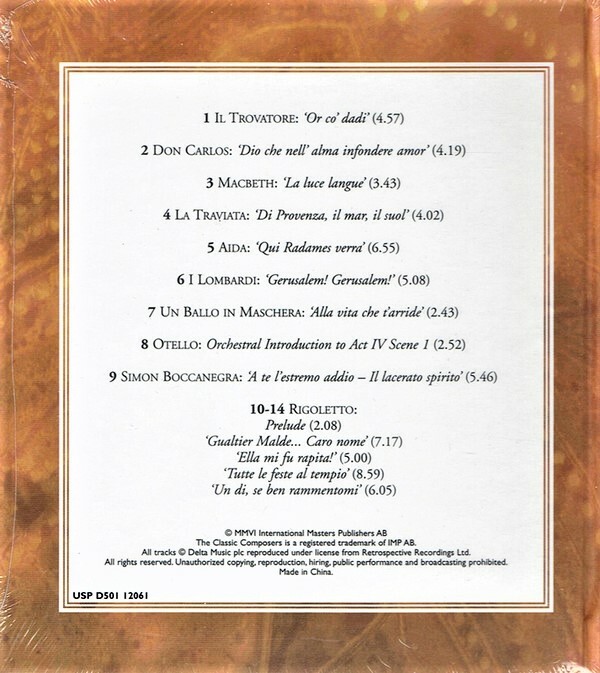 The Classic Composers VERDI Grand Opera CD + BOOK Late Romantic 14 ...