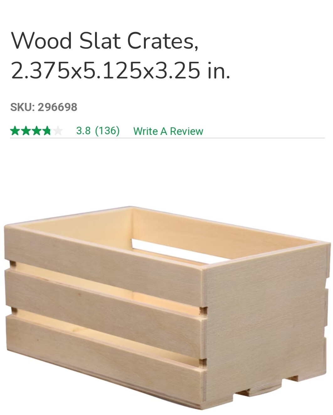 Crafter's Square Wood Rectangle Slat Crates With Handles | eBay