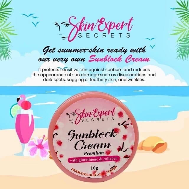 Skin Expert Sunblock Day Cream With Glutathione Collagen UVA UVB 10g | eBay