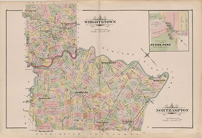 1891 WRIGHTSTOWN, NORTHAMPTON, BUCKS COUNTY, RICHBORO PENNSYLVANIA ...