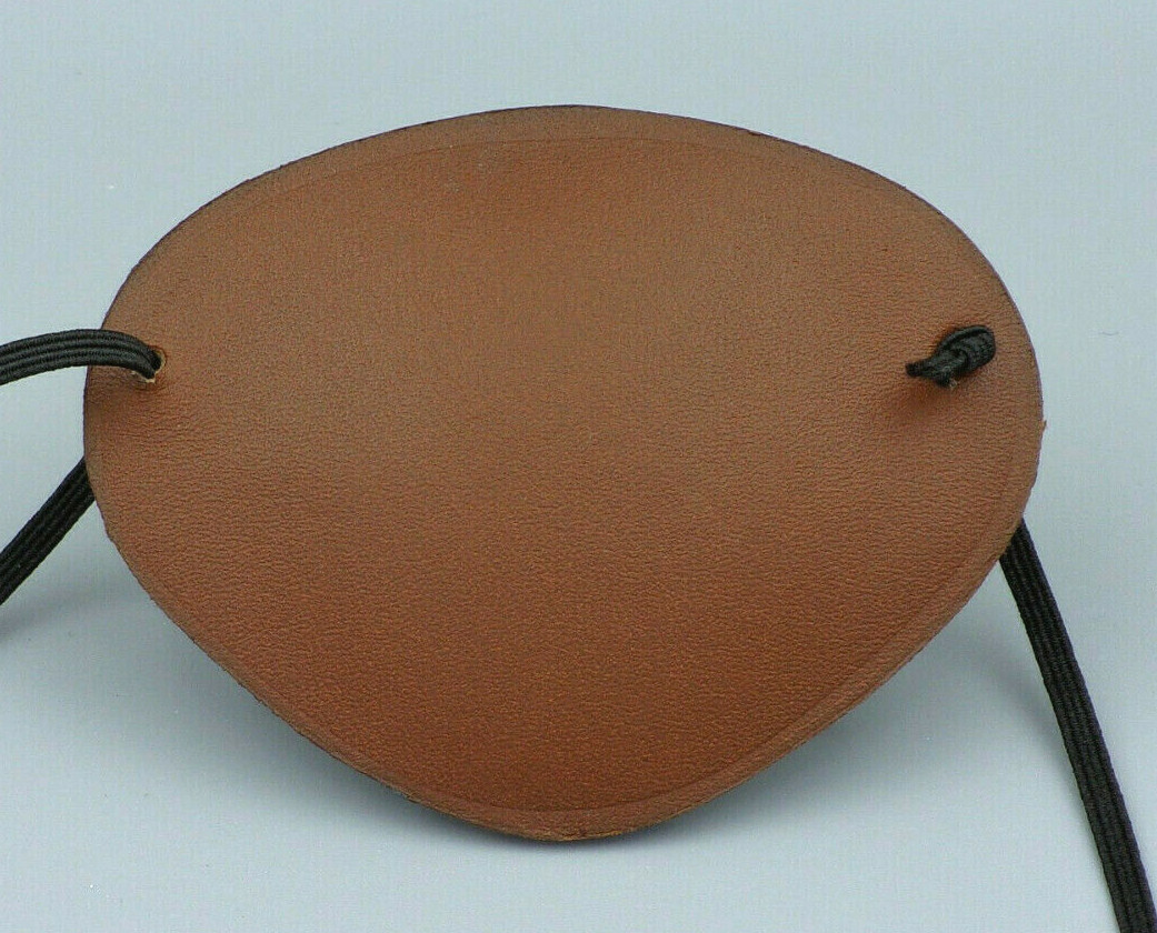 BROWN LEATHER Eye Patch, Replaceable Elastic, Hand Made --WORLD'S BEST ...