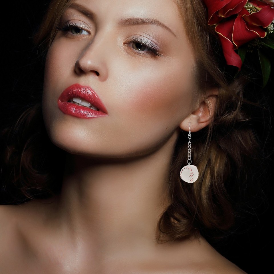 1 Pair 3D Baseball Earrings Ball Earring Jewelry for Girls | eBay Australia