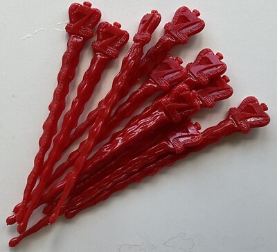 Lot of 10 Vintage Red Swizzle Sticks Cocktails Seagrams Seven | eBay
