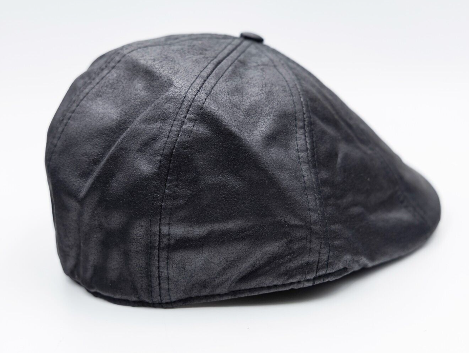 Boston Scally Company Scrapyard Black Faux Leather Cap M/L | eBay