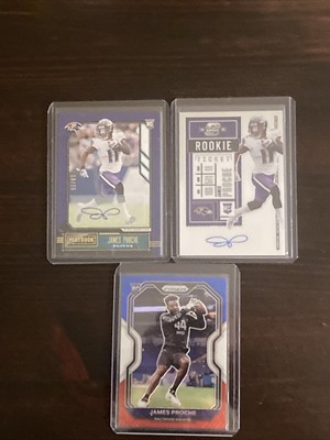 JAMES PROCHE Contenders Optic Rookie Auto + Playbook Auto # 18/75 ...