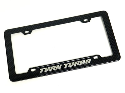 TWIN TURBO ENGINE LICENSE PLATE TAG FRAME - CARBON FIBER LOOK | eBay