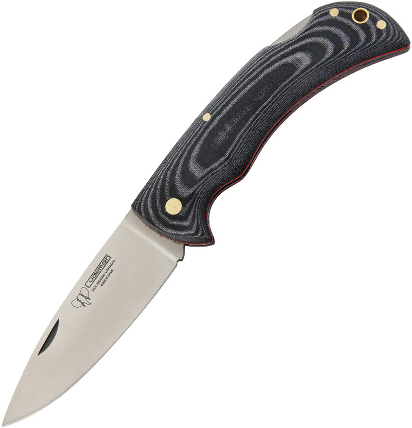 Cudeman Lockback Hunter Black Micarta Folding Molybdenum Pocket Knife ...