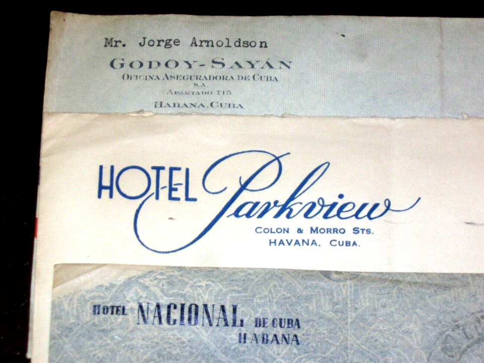1950'S 3 GREAT HOTEL CARIBBEAN STAMP COVERS- PARKVIEW, GODOY-SAYAN ...