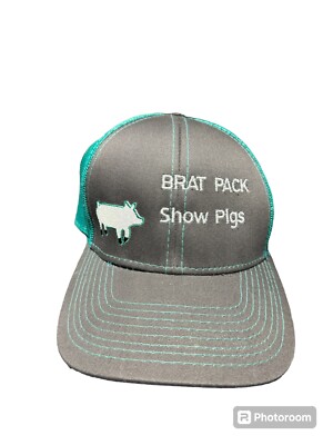 Outdoor Cap Platinum Series Adjustable Mesh Cap Hat Grey Teal Show Pigs ...