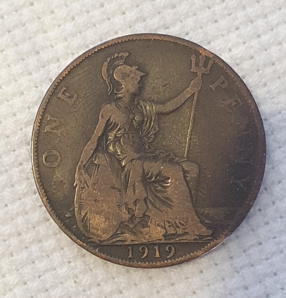 1919 ONE PENNY VERY COLLECTABLE DATE CURCULATED 100% GENUINE USED ...