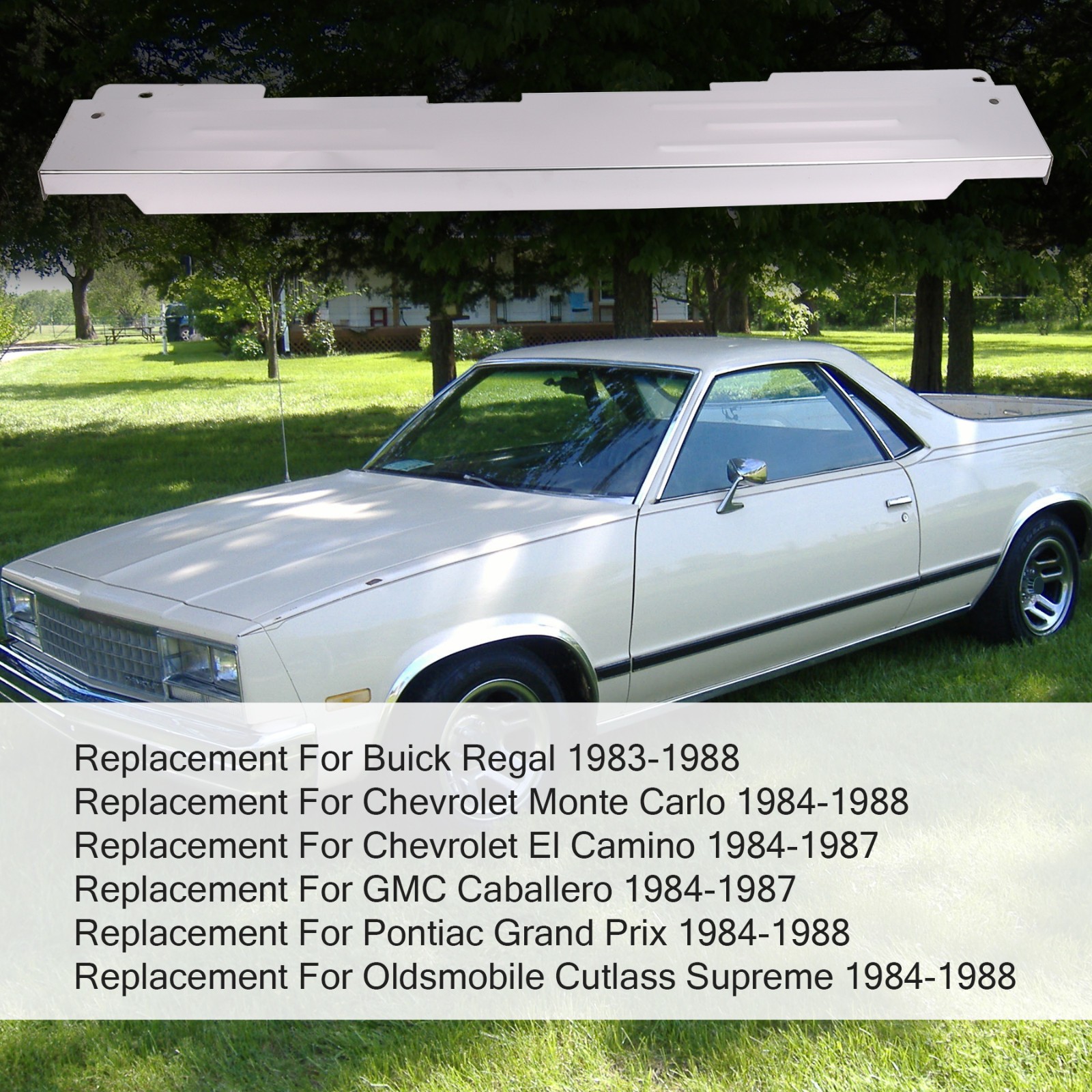 For 1978-1988 G-Body Radiator Support Satin Finish Aluminum Bead Rolled ...